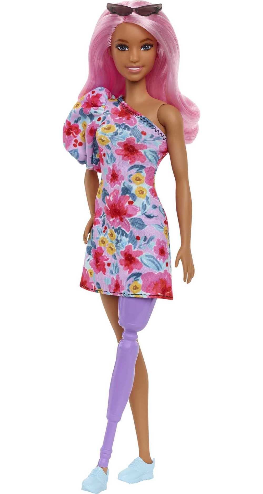 Boneca Barbie Fashionista com Estojo - Cabelo Rosa e Perna com Prótese ...